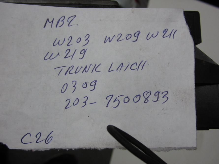 Mercedes Benz - Trunk Lock - 2037500893: Used Auto Parts | Mercedes ...