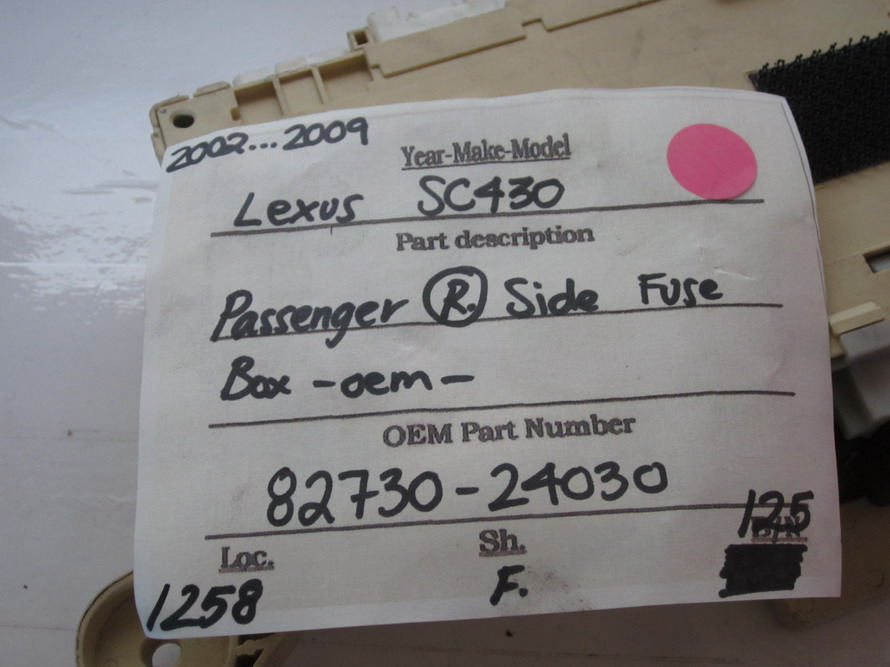 Lexus sc430 - Fuse Box - 82730 24030: Used Auto Parts | Mercedes Benz ...