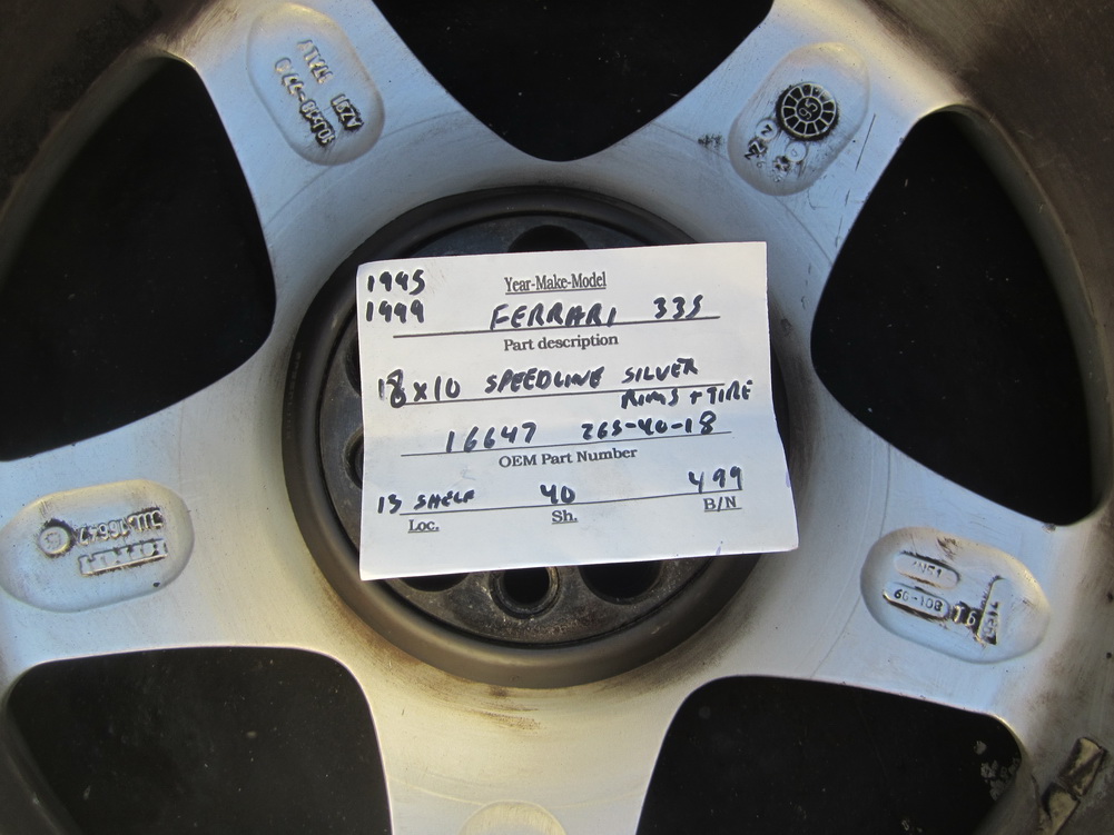 Ferrari Used Part - Alloy Wheel - 16647: Used Auto Parts | Mercedes ...