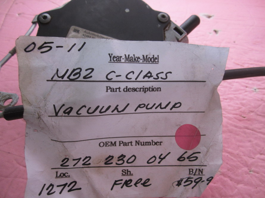 Mercedes Benz - Vacuum Pump - 2722300465: Used Auto Parts | Mercedes ...
