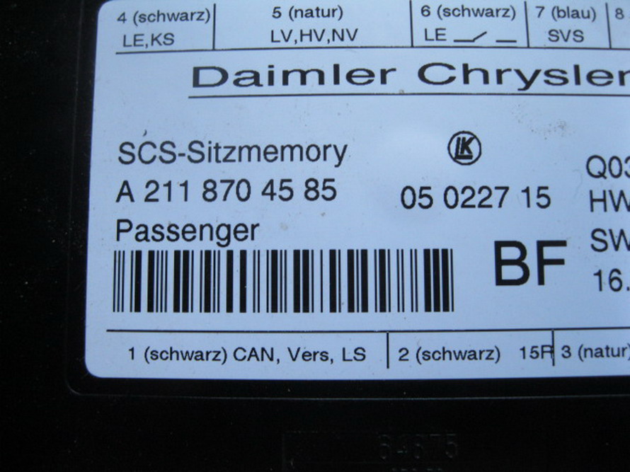 Mercedes Benz - Seat Control - 2118704585: Used Auto Parts | Mercedes ...