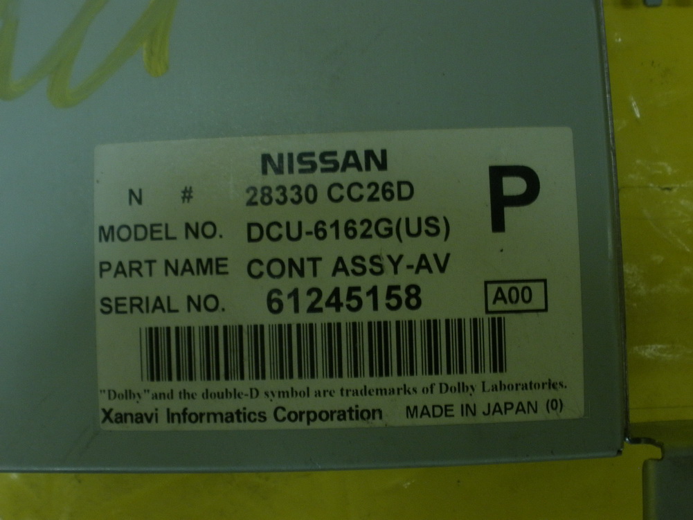 Nissan - Control Module cont assy av - 28330 CC26D: Used Auto Parts ...