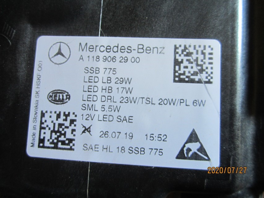 Mercedes Benz CLA250 CLA45 C118 - Headlight LAMP FULL LED - 1189062900 ...