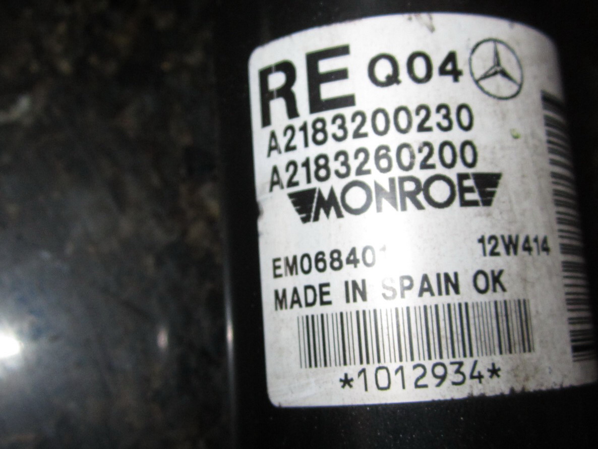 Mercedes Benz CLS550 W218 Strut Rear RIGHT Air Shock 2183200230: Used ...