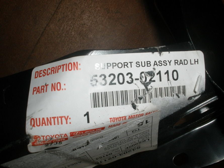 Toyota - Radiator Support Top Cover - 53203 02110: Used Auto Parts ...